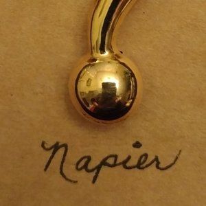 Napier | Jewelry | Vintage Goldtoned Napier Sad Explanation Mark Pin ...